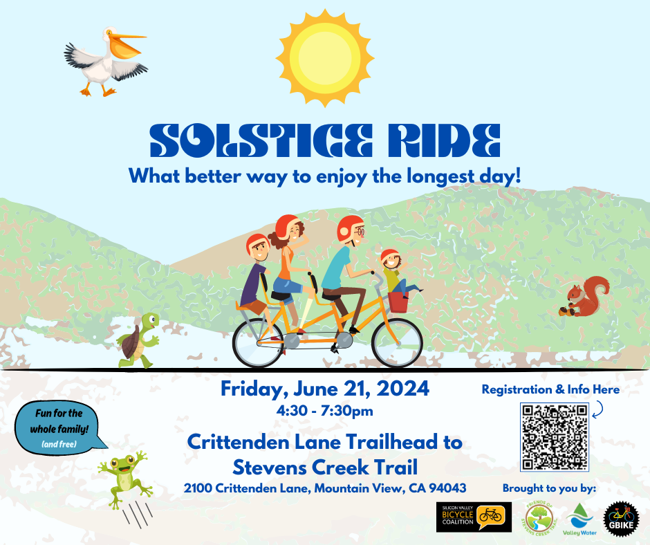 Solstice Family Fun Ride on the Stevens Creek Trail | South Bay Salt Ponds